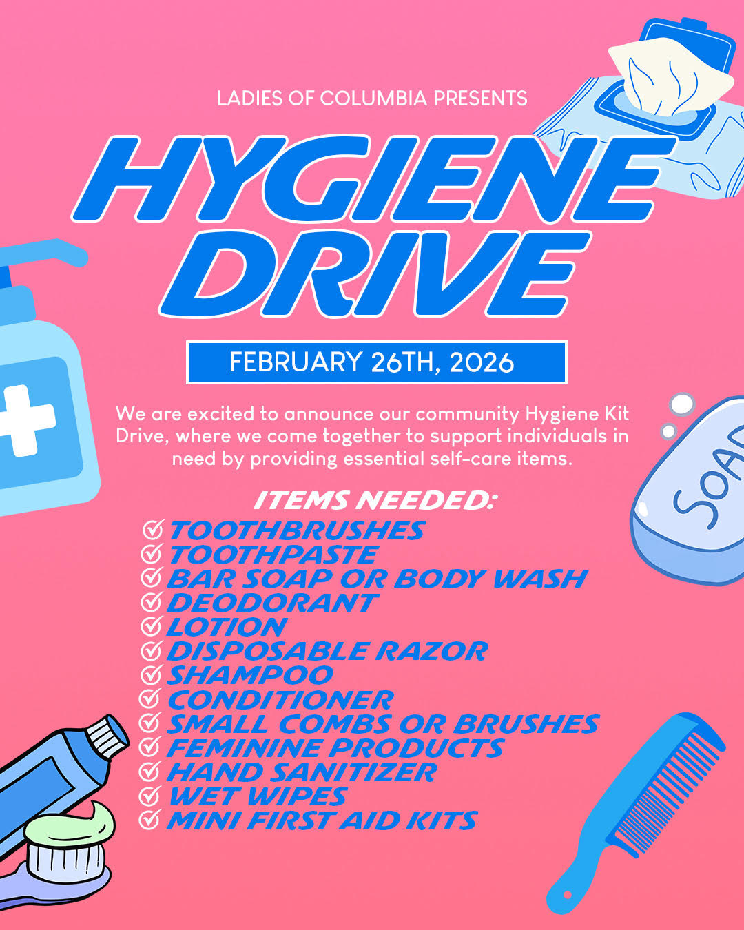 Ladies of Columbia presents Hygiene Drive | Dekalb County – GAFCP